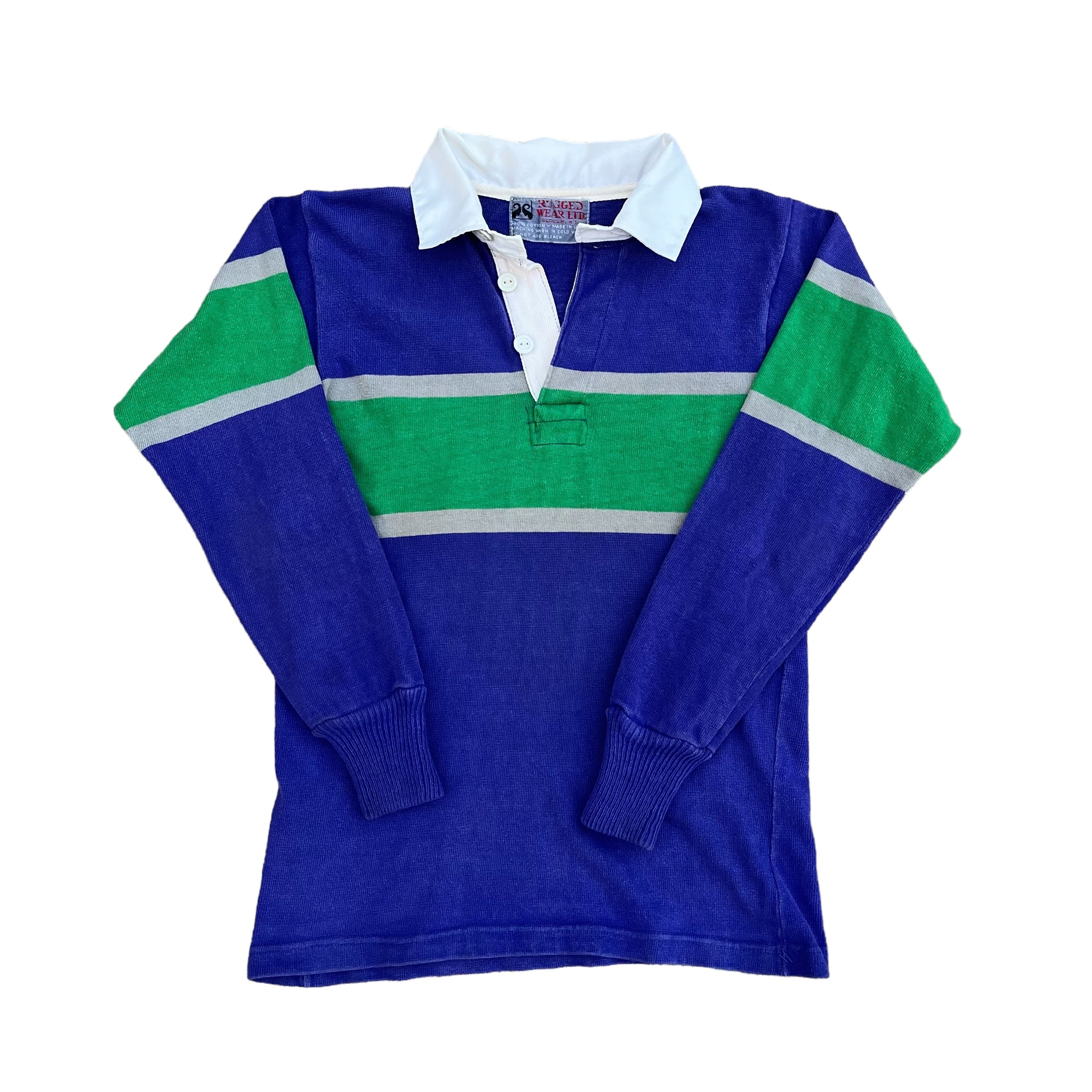 80’s Rugged Wear rugby small – Vintage Sponsor
