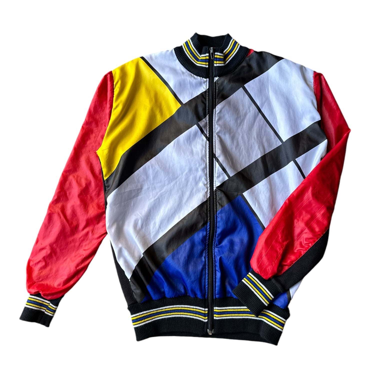 Mondrian Made in italy🇮🇹 cycling jacket wool back large – Vintage Sponsor