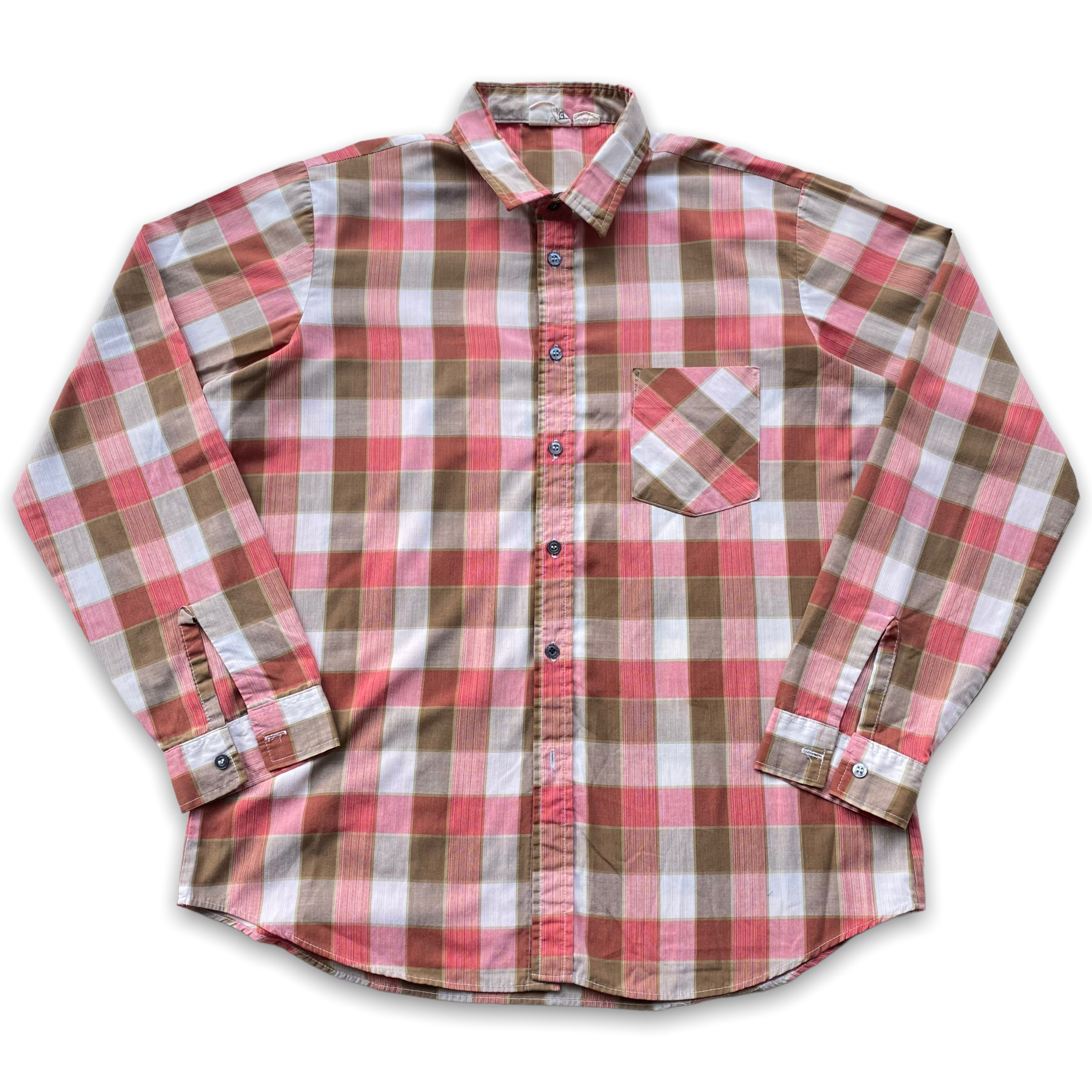 80s Light cotton Neapolitan button down. large – Vintage Sponsor